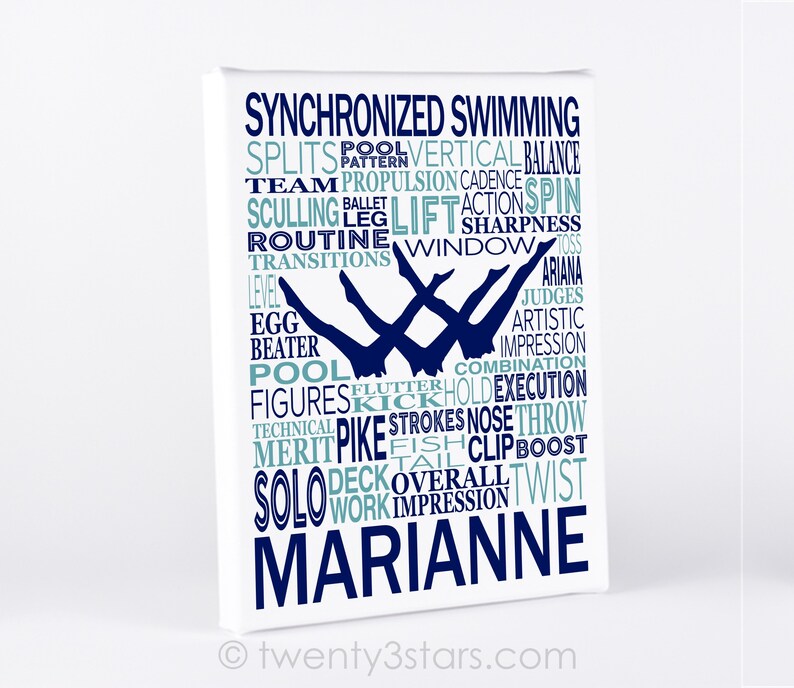 Artistic Swim Typography Poster: Team Colors (customizable Sizes) - Etsy