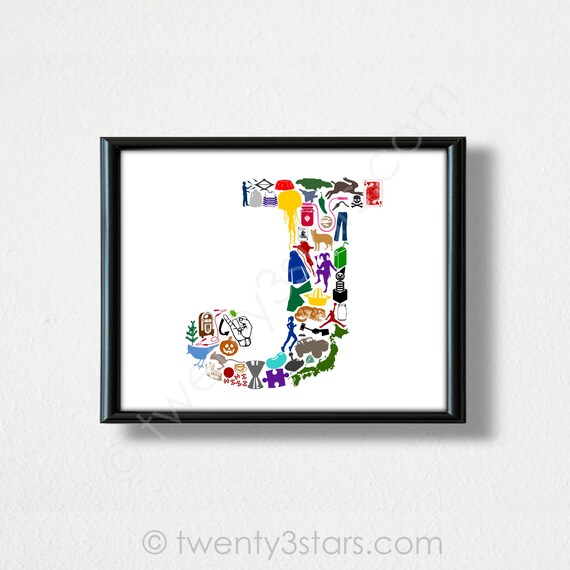 Letter J Poster Letter J is for Art J Nursery Wall Art - Etsy