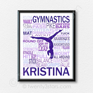 Gymnastics Word Art, Gymnastics Gift, Gift for Gymnasts, Gymnastics ...