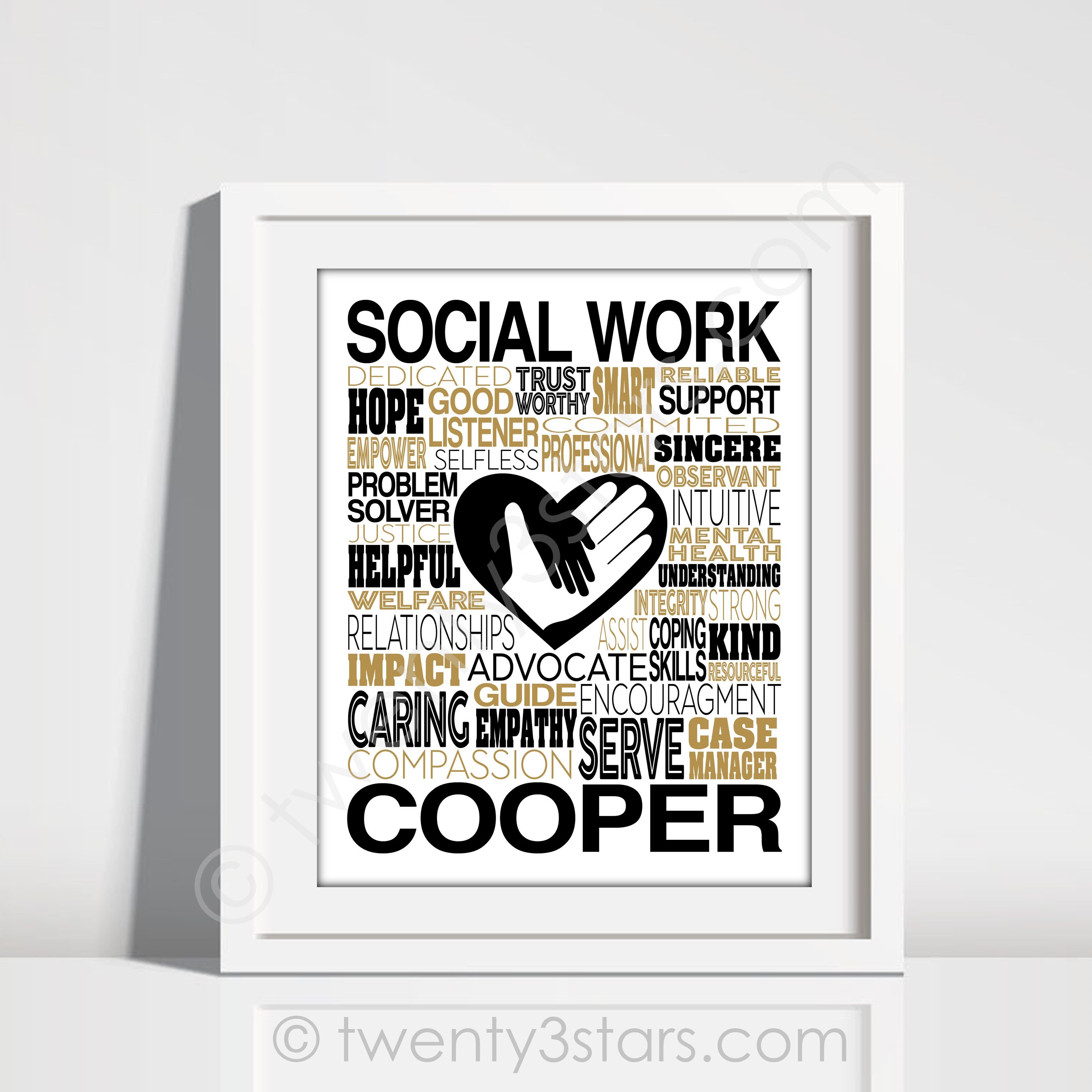Custom Social Worker Word Art Poster: LCSW Gift, Choose Your Colors - Etsy