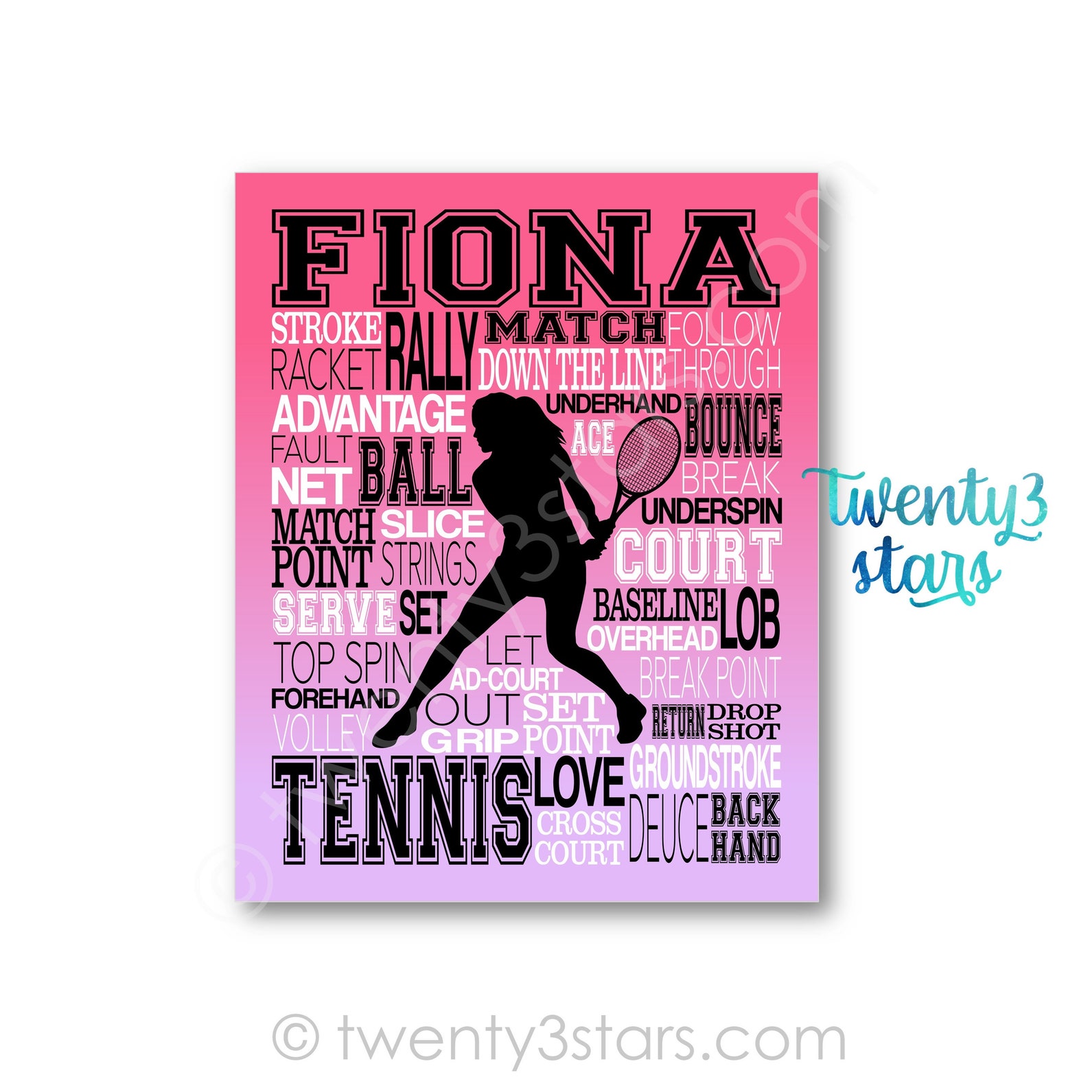 Girl's Tennis Art Prints Tennis Art Tennis Poster | Etsy
