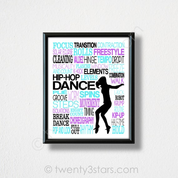 Hip Hop Dance Word Art Hip Hop Dance Art Custom Gift for | Etsy
