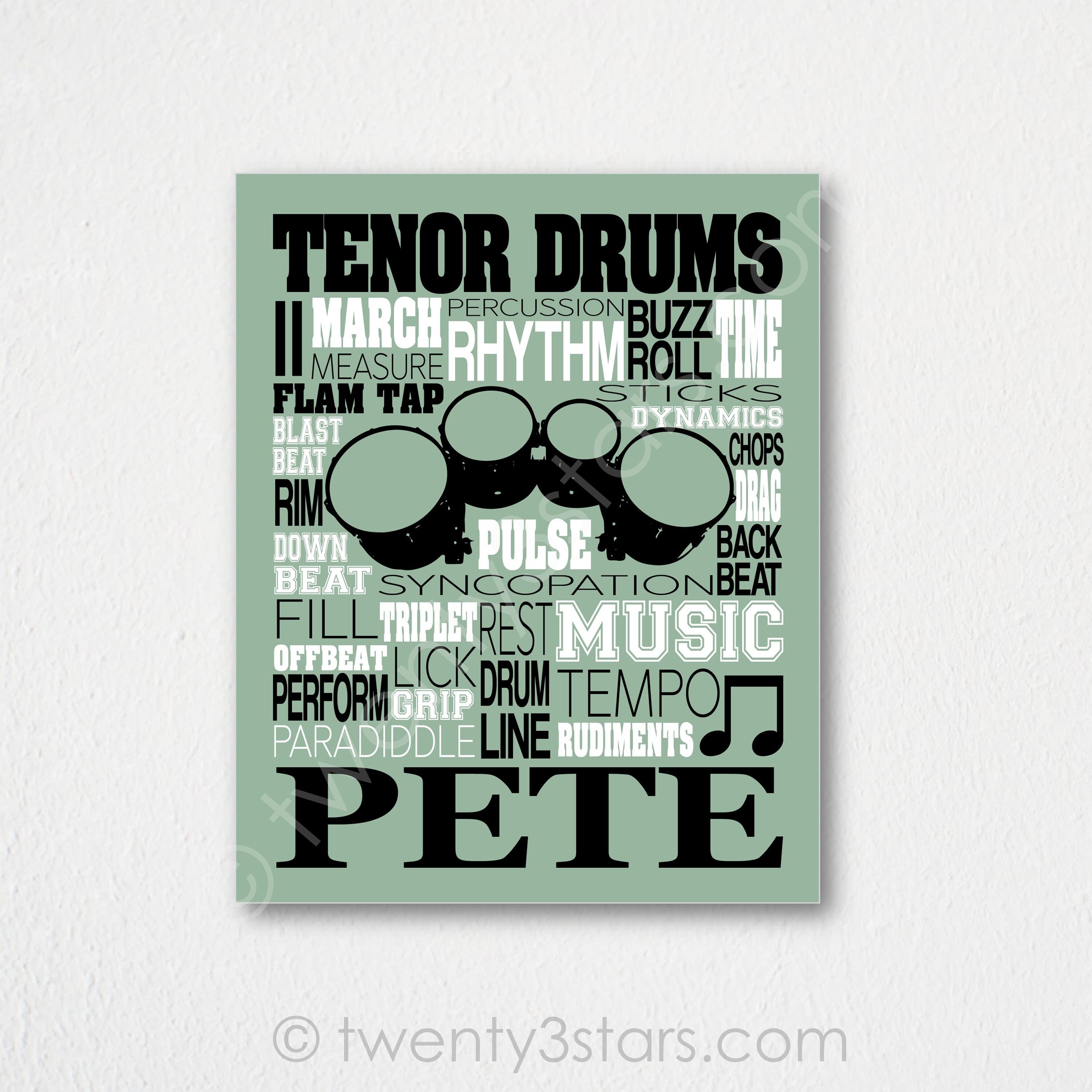 Drummer gift Custom Drums Poster Personalized Present Typography Art ...