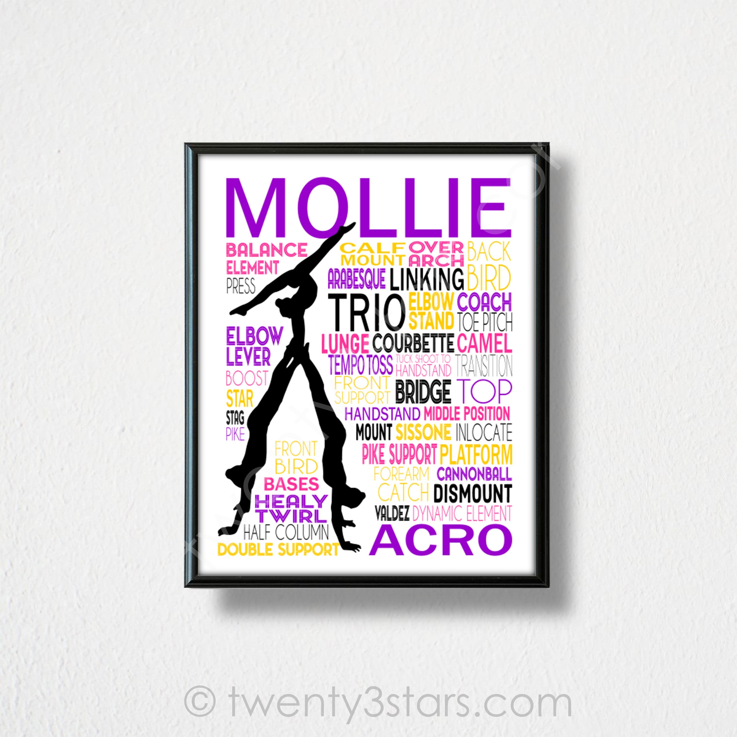 Acro Trio Poster Acro Trio Art Acro Gymnastics Gift Gift - Etsy UK