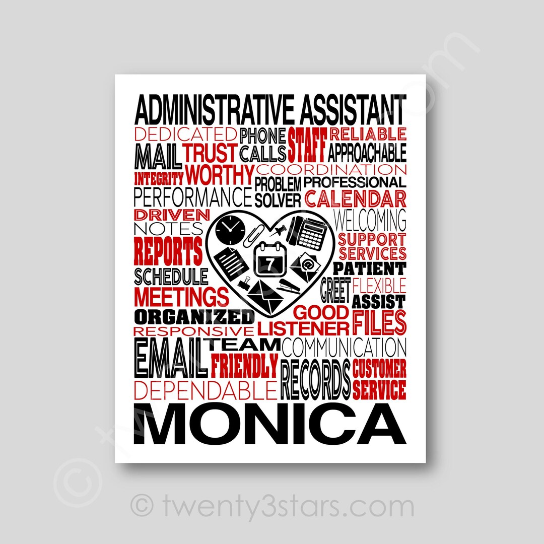 Custom Administrative Assistant Poster: Personalized Office Gift - Etsy