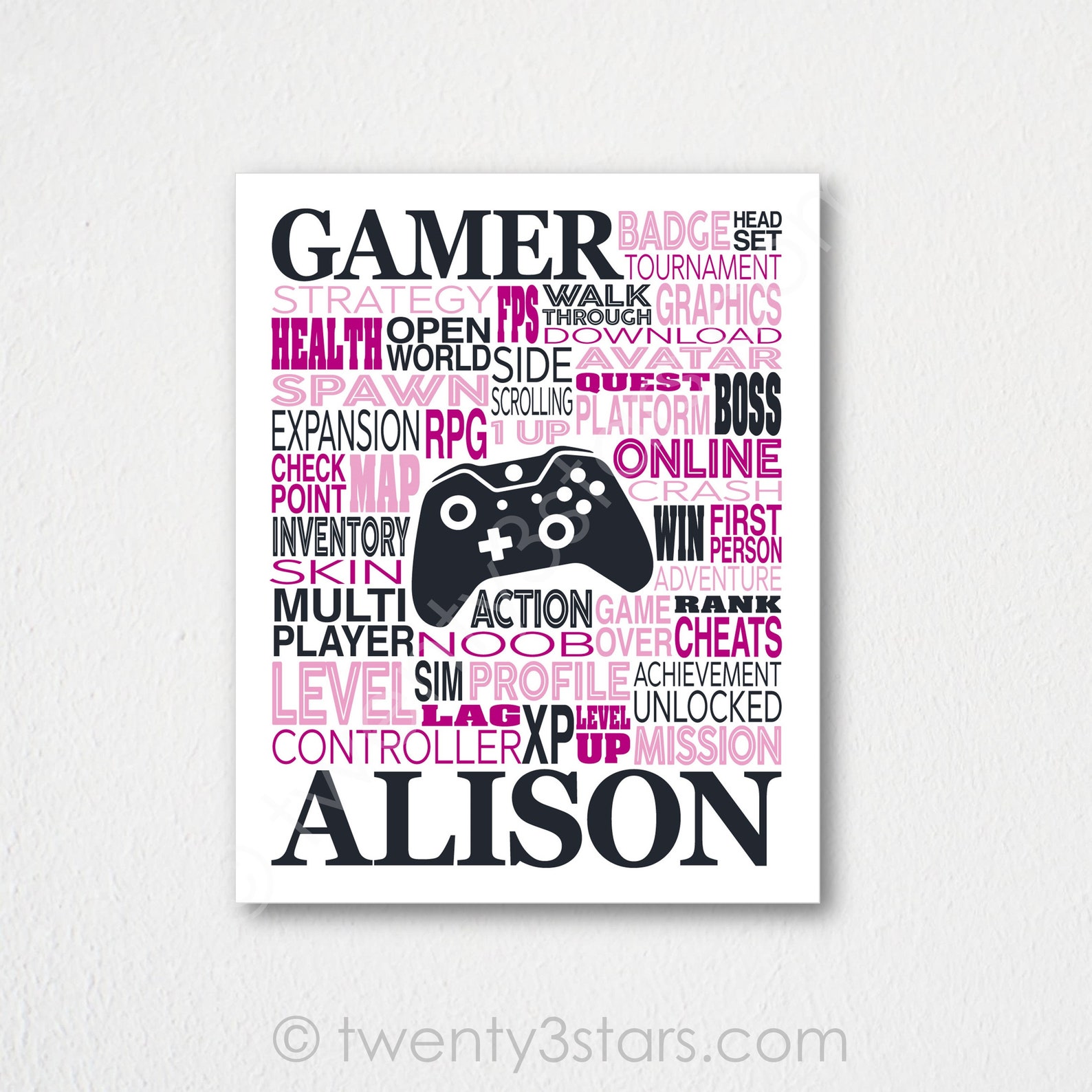 Gamer Typography Poster Gamer Wall Art Gaming Poster Gamer - Etsy