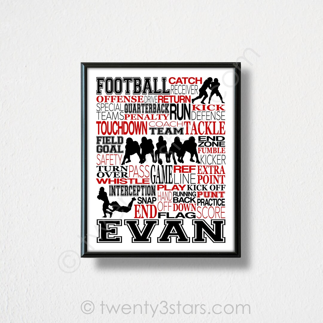 Football Team Word Art Football Typography Poster Football - Etsy