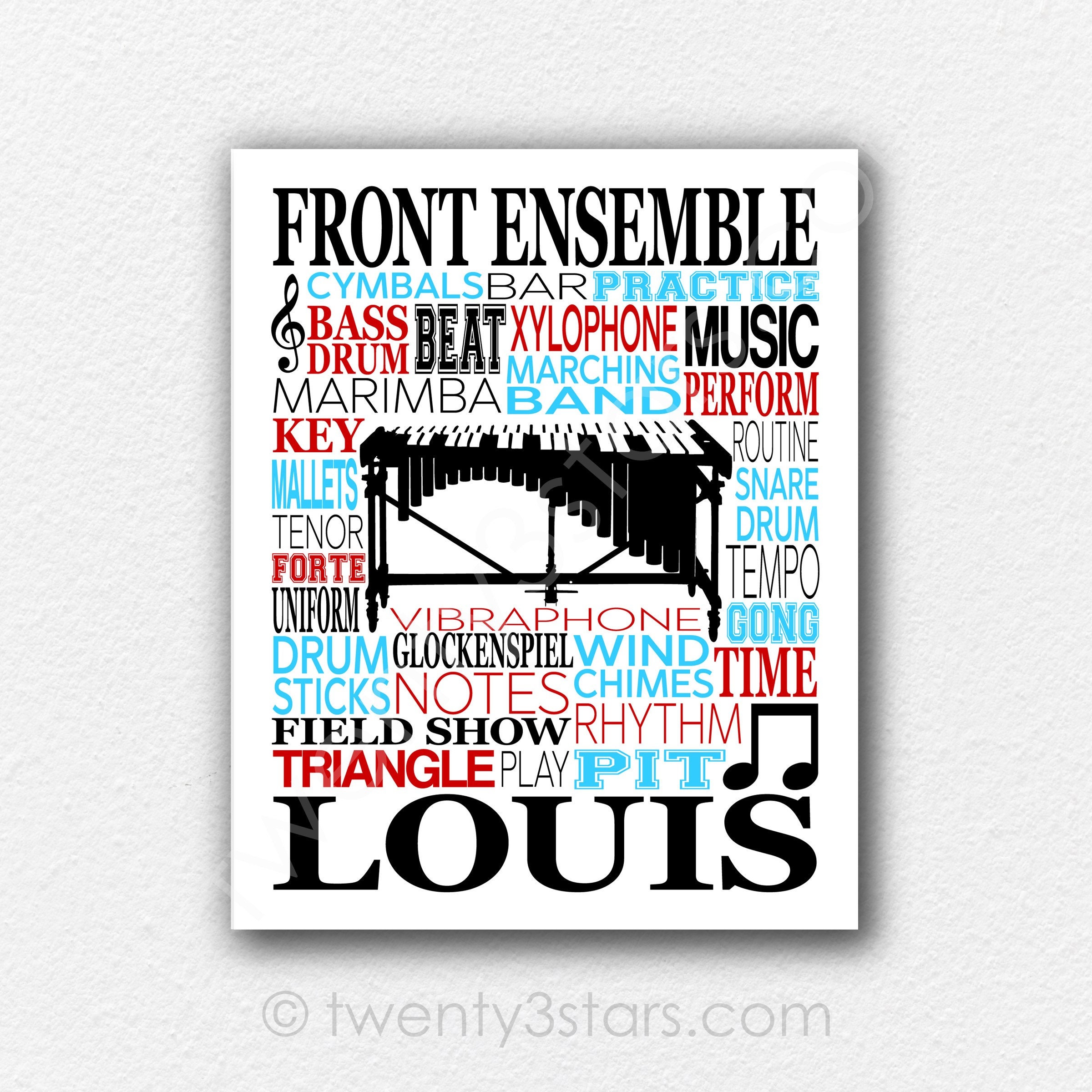 Marching Band Typography Poster: Custom Pit Percussion Art Print - Etsy