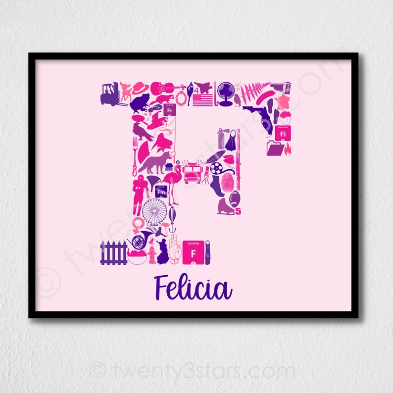 Letter F Poster Letter F is for Art F Nursery Wall Art - Etsy