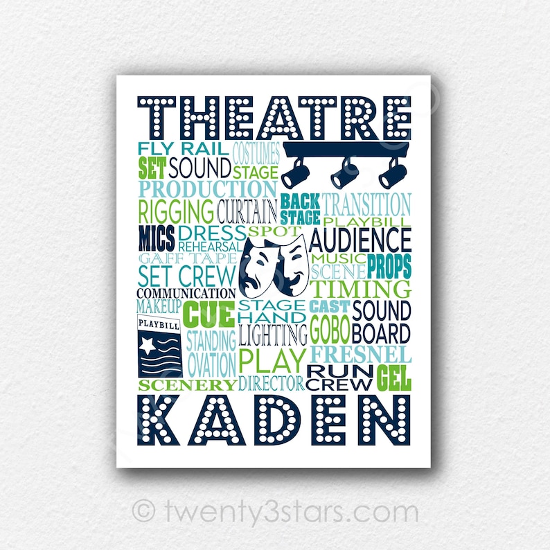 Theatre Stage Crew Poster: Custom Colors, Drama Club Wall Art - Etsy