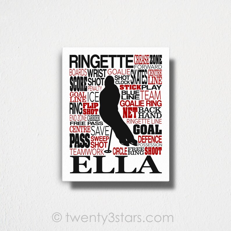 Ringette Team Art Print - Personalized Colors and Names - Etsy Canada