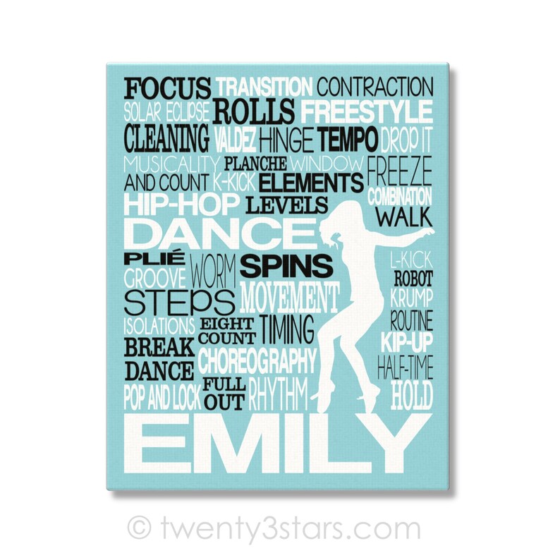 Dance Typography Poster Gift for Dancer Dance Team Art | Etsy