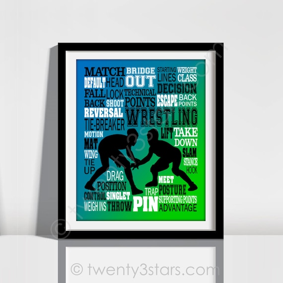 Wrestling Word Art Wrestler Art Print Wrestling Art Custom | Etsy New ...