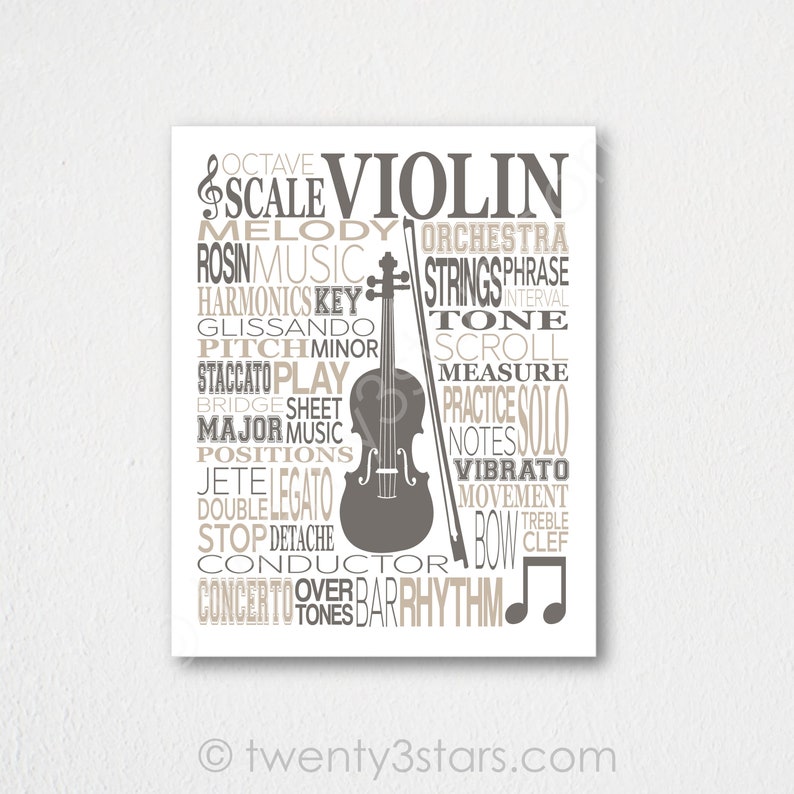Custom Violin Word Art Print: Personalized Orchestra Gift - Etsy