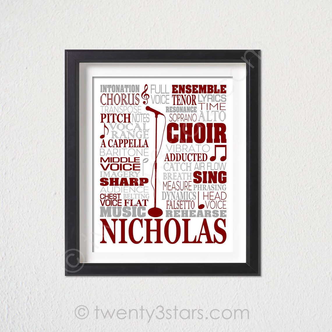 Choir Typography Poster Choir Teacher Gift Gift for Music - Etsy