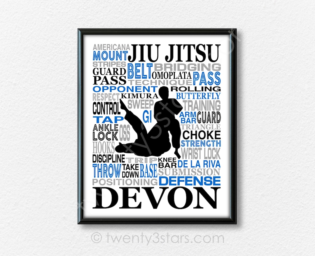 Jiu Jitsu Word Art Jiu Jitsu Gift Gift for Martial Artist - Etsy UK