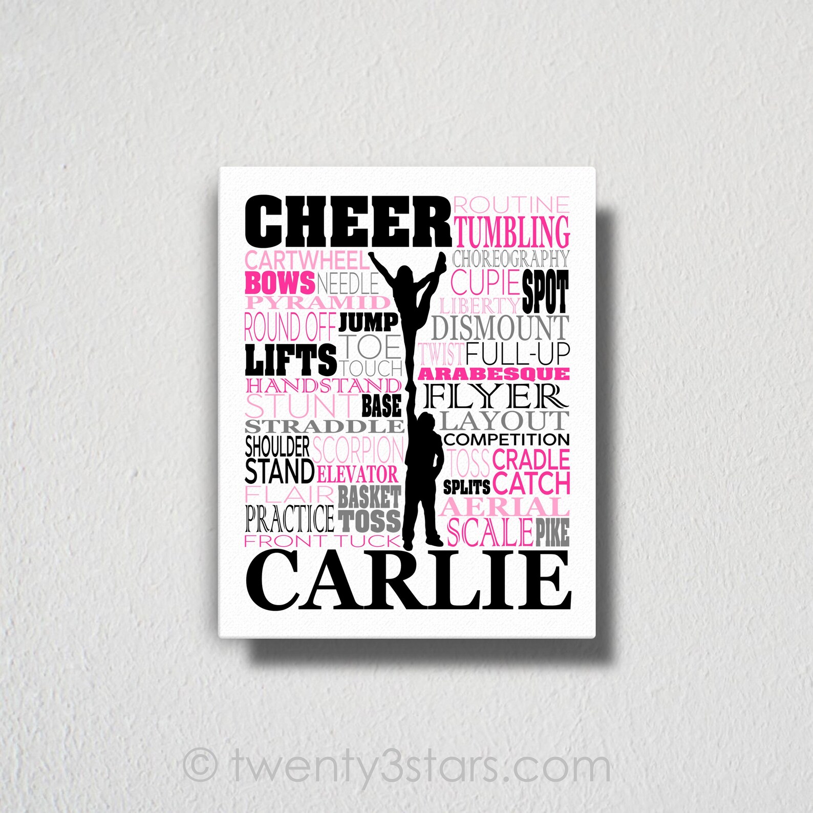 Cheerleading Stunt Team Art Cheer Typography Poster - Etsy