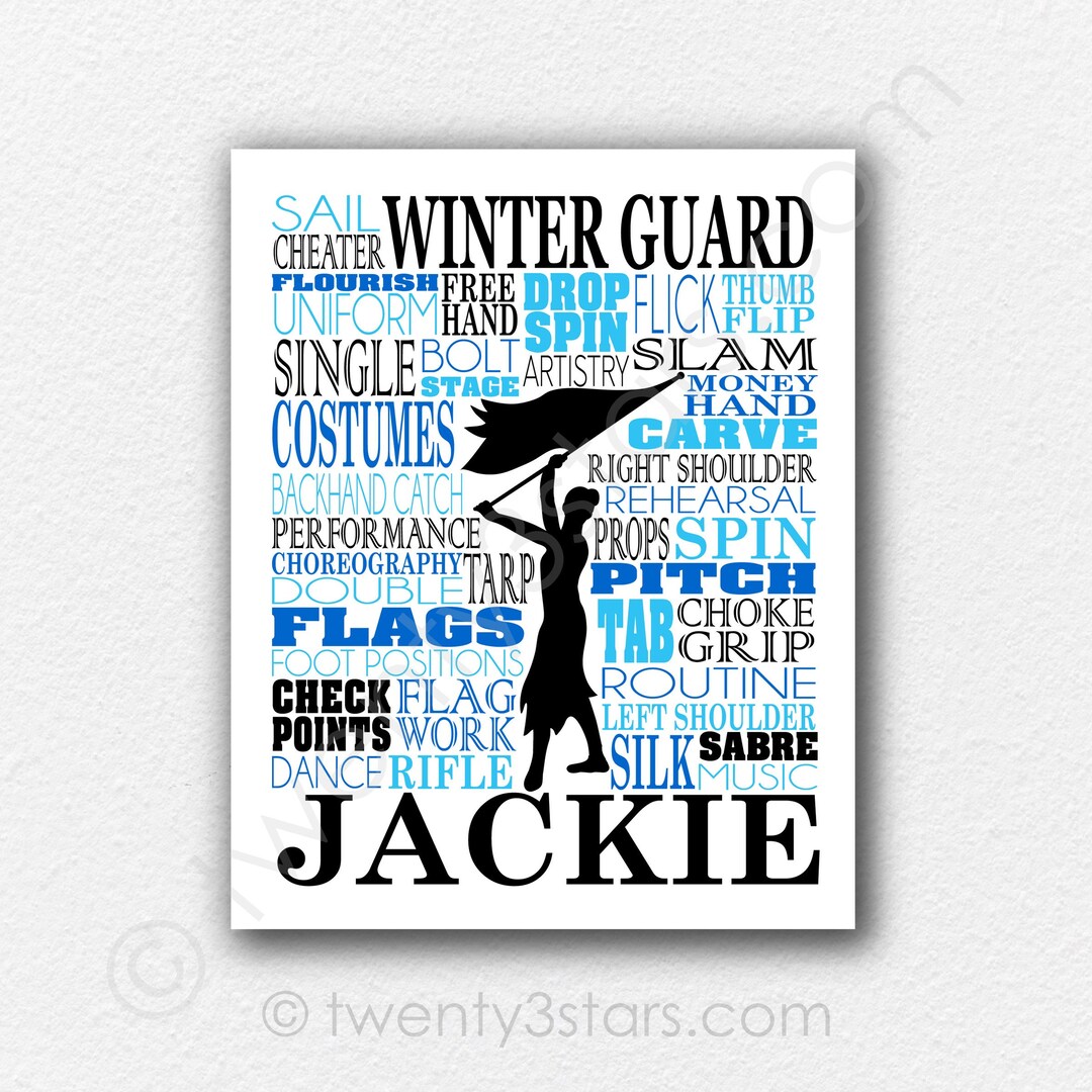 Winter Guard Poster: Custom Colorguard Team Spirit Art Print - Etsy