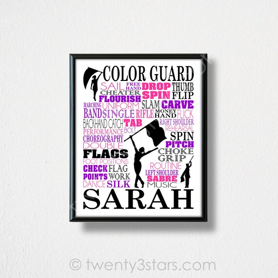 Custom Colorguard Poster Color Guard Wall Art Color Guard - Etsy
