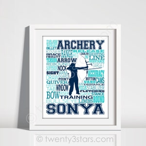 Archery Typography Poster, Gift for Archer, Archery Art Print, Archery ...