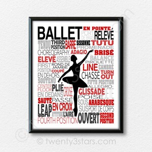 Ballerina Word Art, Ballet Wall Art, Personalized Gift for Ballerina ...