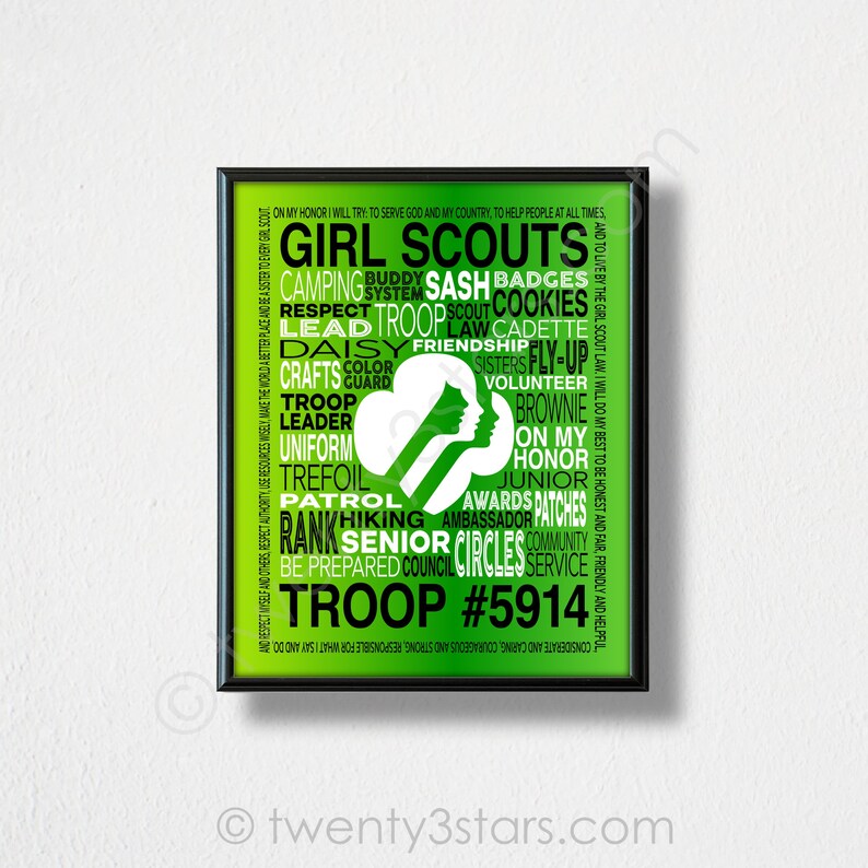 Girl Scouts Poster Girls Scouts Art Gift for Girl Scout - Etsy