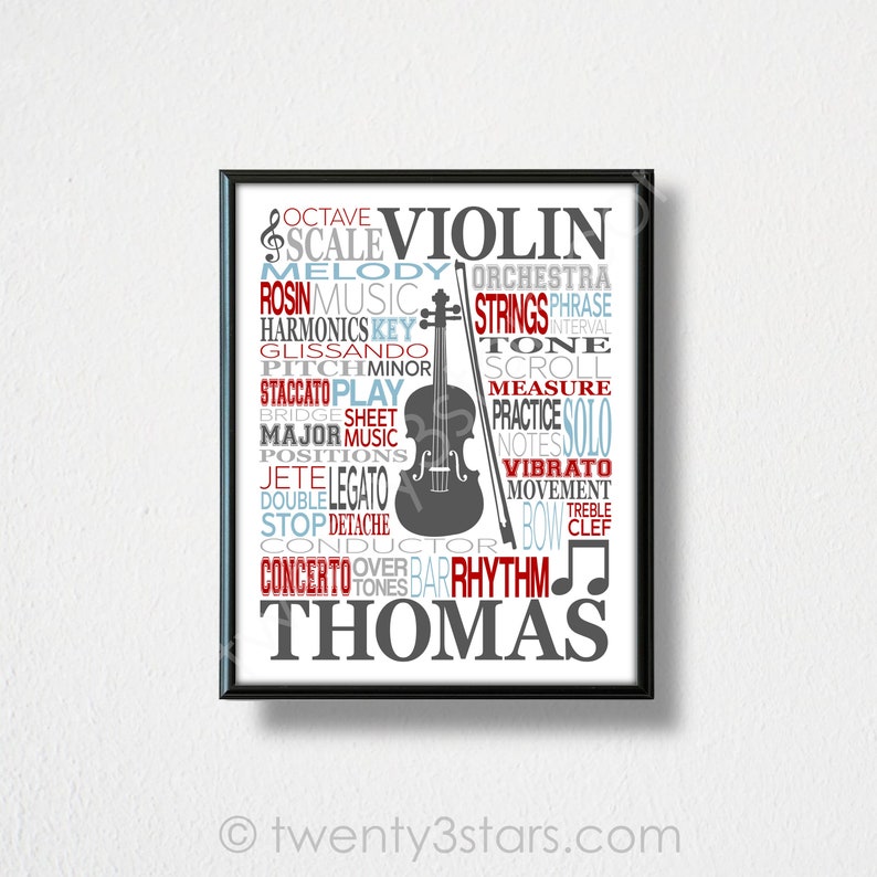 Cello Wall Art Print: Custom Colors and Name - Orchestra Theme - Etsy