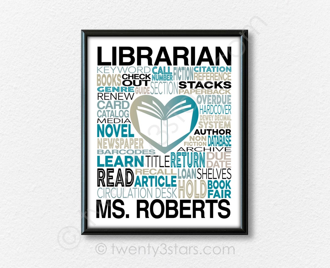 Librarian Poster Art Librarian Poster School Librarian Gift - Etsy