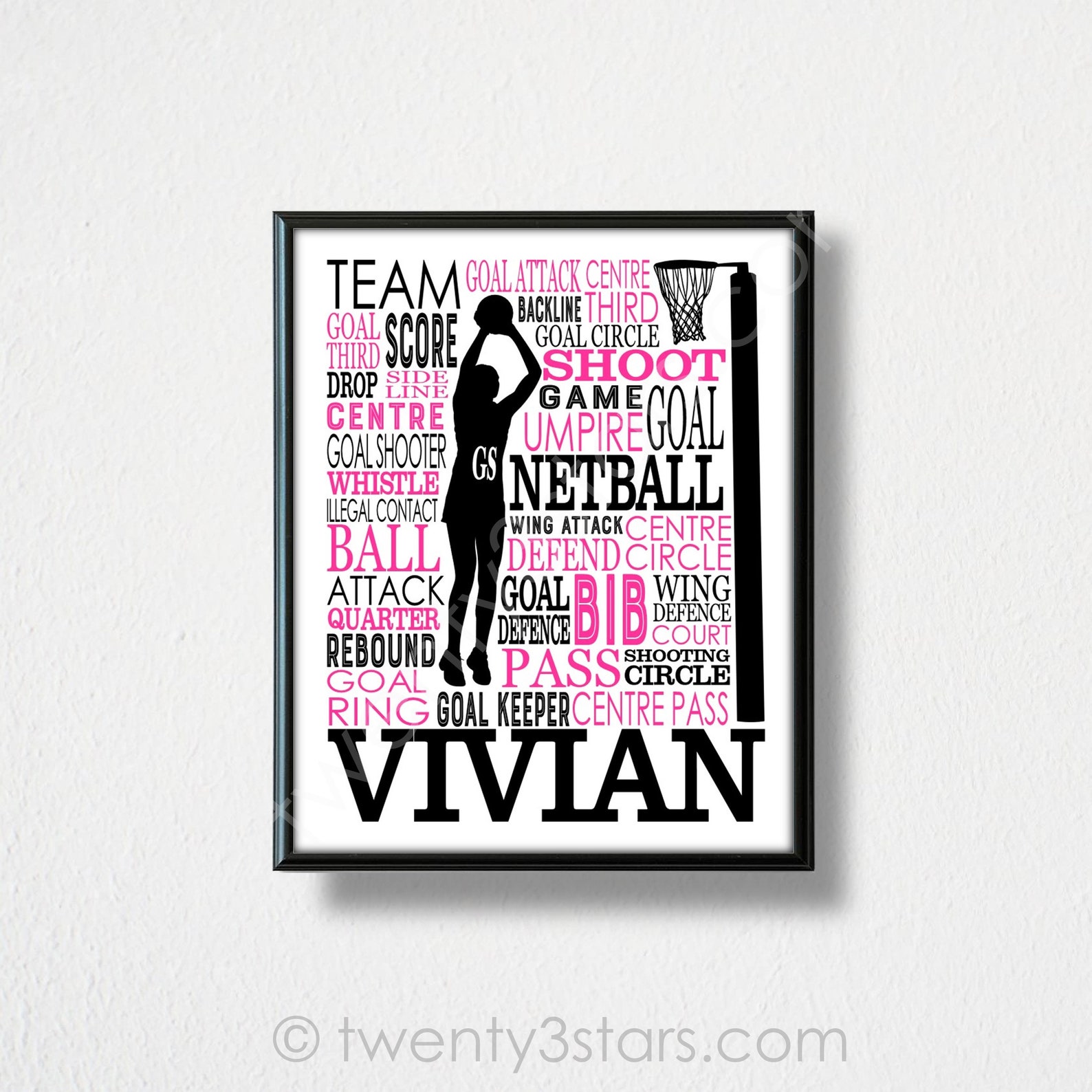 Netball Poster Typography Girls Netball Art Netball Team - Etsy