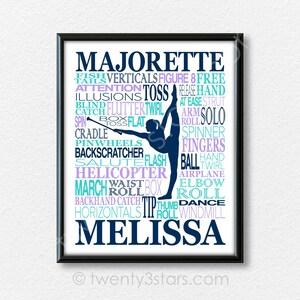 Majorette Baton Print: Personalized Twirler Art (multiple Sizes) - Etsy