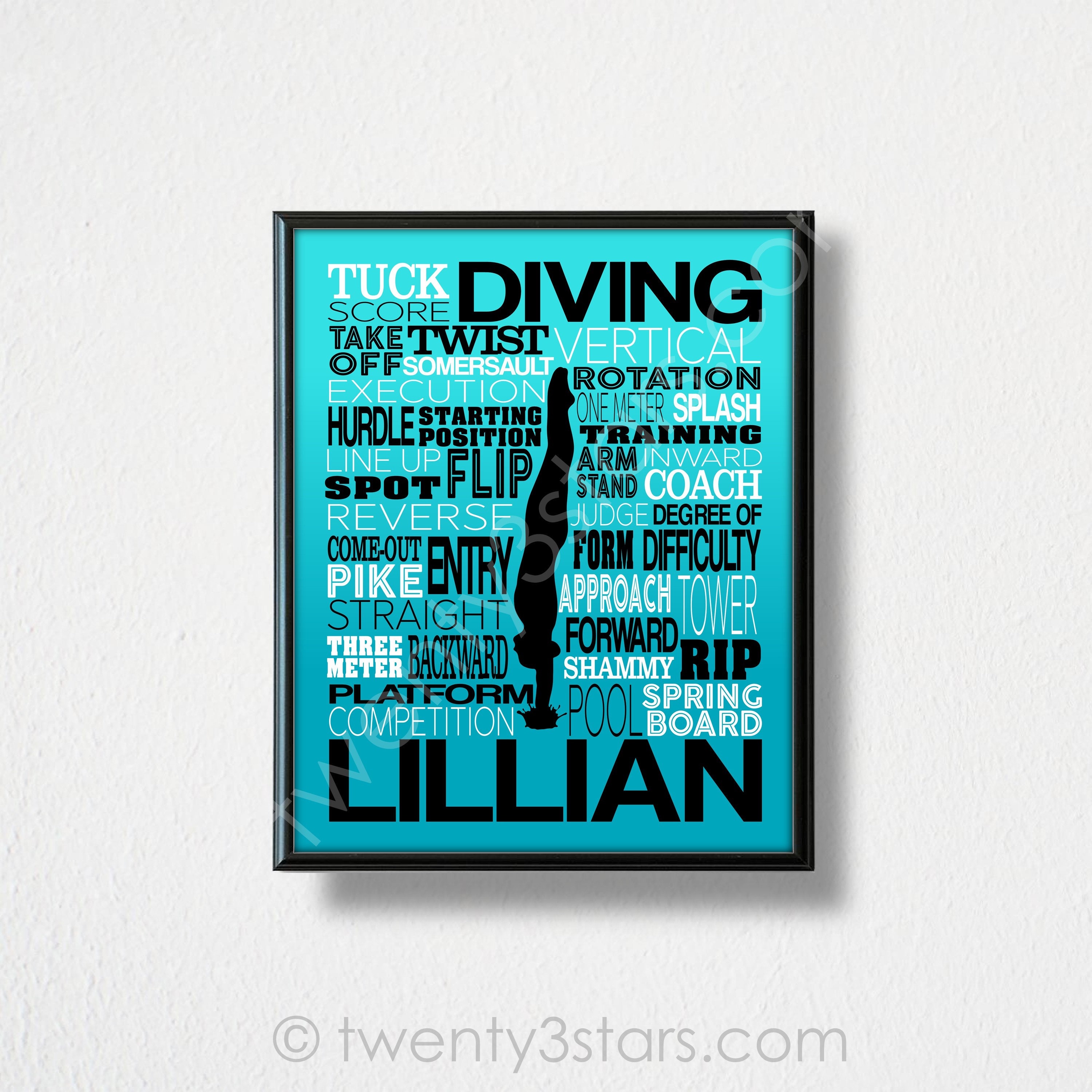 Personalized Diving Poster Diving Typography Art Gift for - Etsy Canada