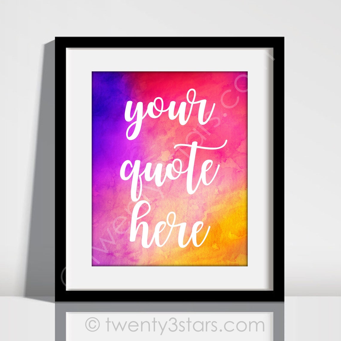 Any Quote on Watercolor Background Poster Custom Quote Art - Etsy