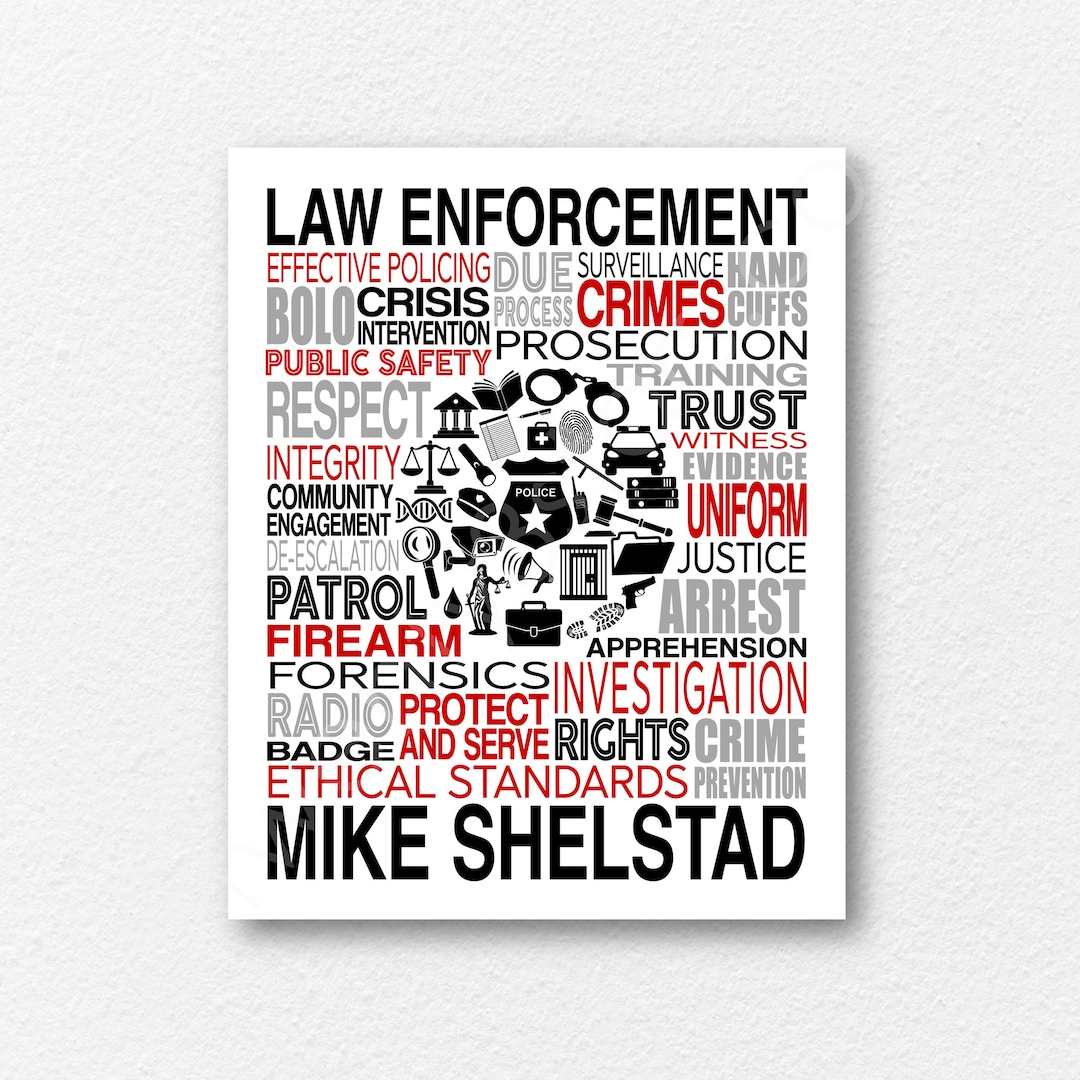 Law Enforcement Poster Gift, Officer Typography Poster, Law School Wall ...