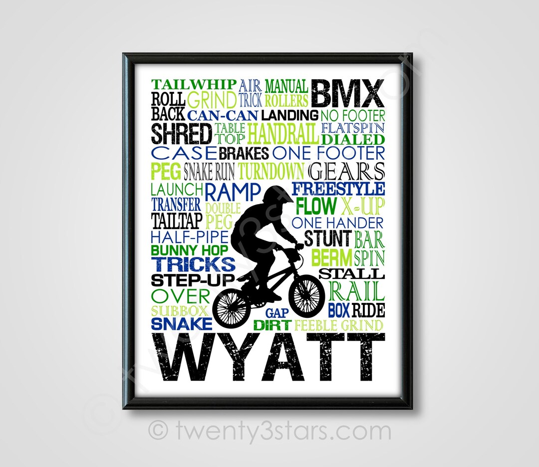 BMX Word Art Gift for Bicycle Motocross Rider BMX Gift Bmx - Etsy