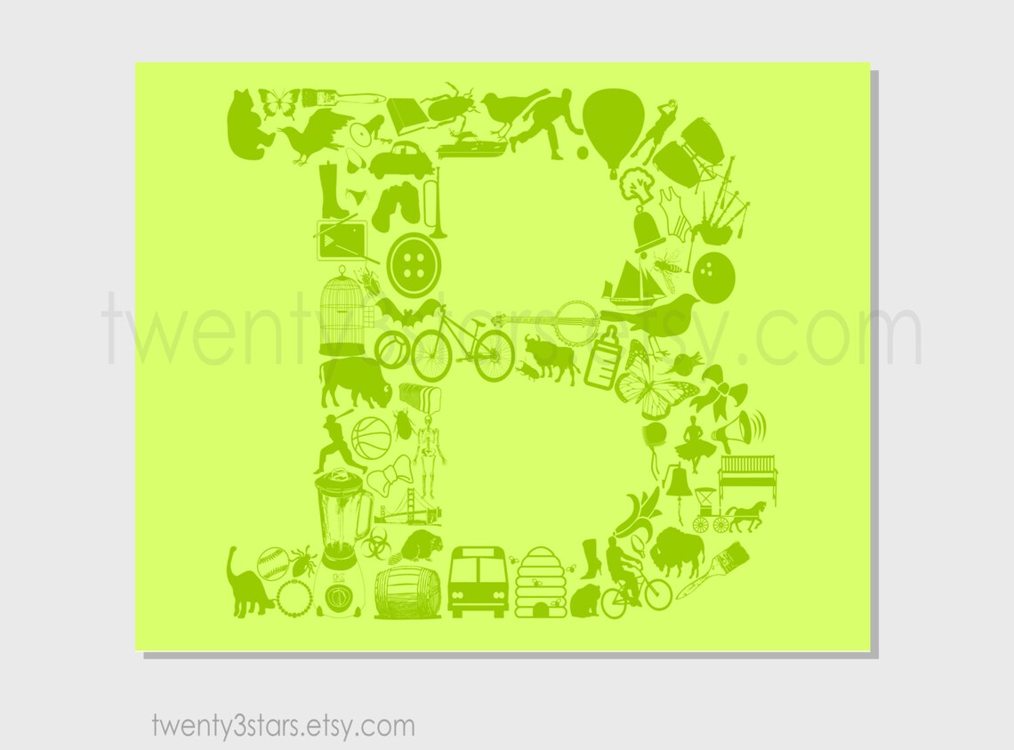 Letter B Poster Letter B is For Art B Nursery Wall Art | Etsy