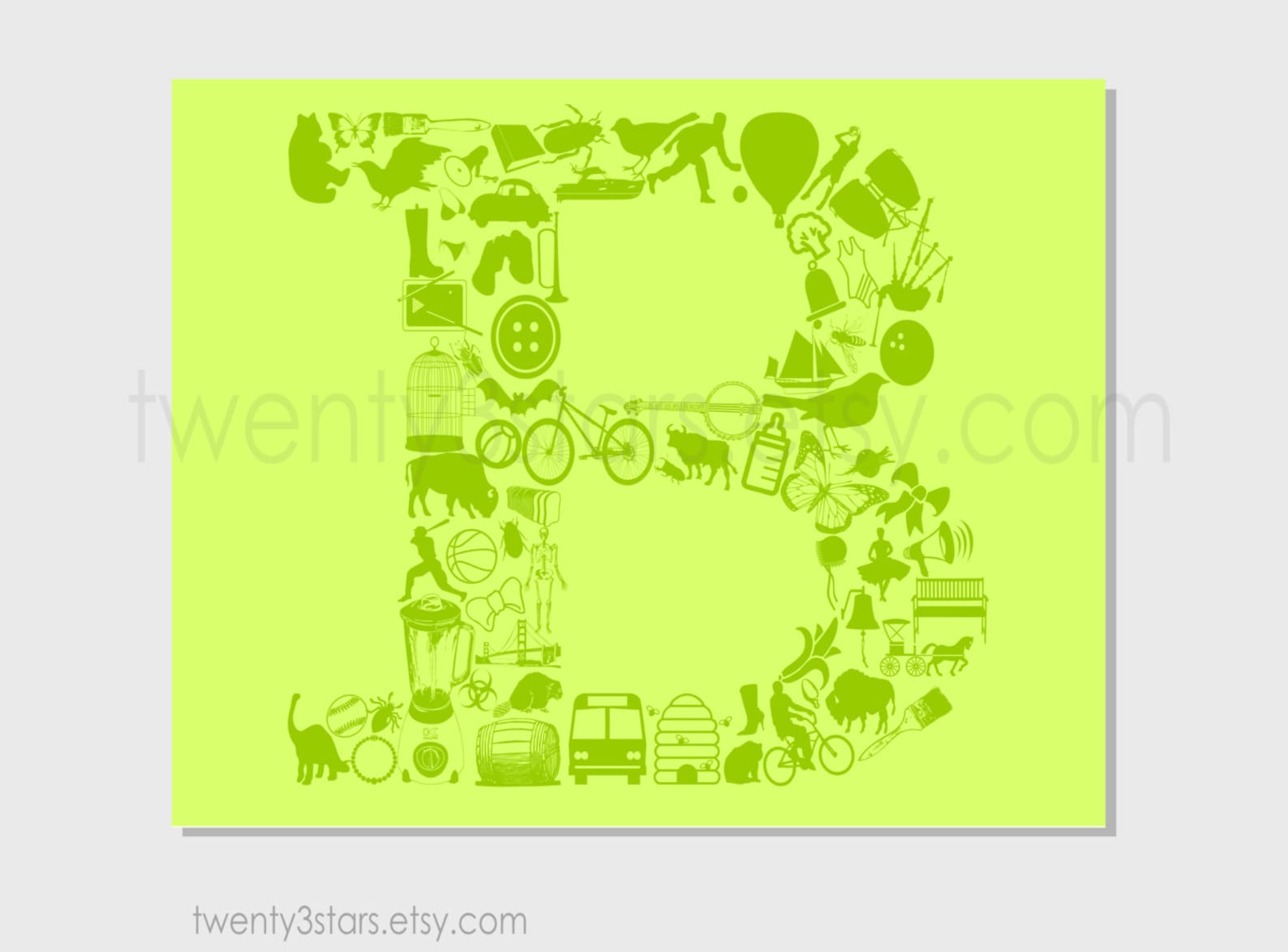 Letter B Poster Letter B is For Art B Nursery Wall Art | Etsy