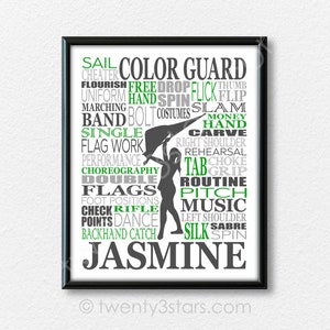 Custom Colorguard Poster, Color Guard Wall Art, Color Guard Team Gift ...