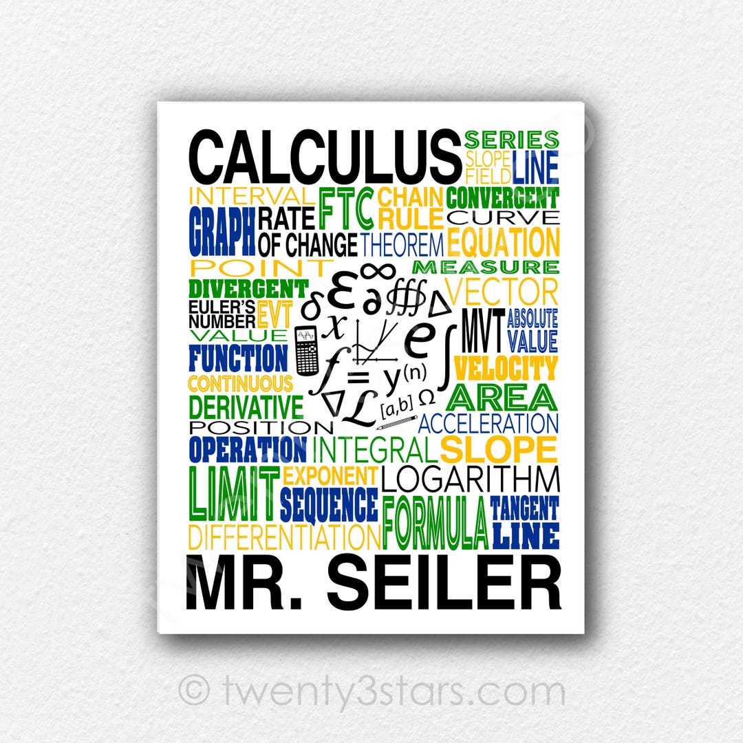 Calculus Teacher Wall Art: Personalized Math Word Cloud Print - Etsy