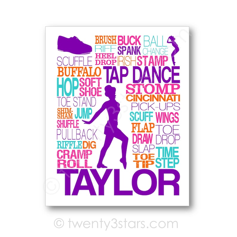 Dance Typography Poster Gift for Dancer Dance Team Art | Etsy