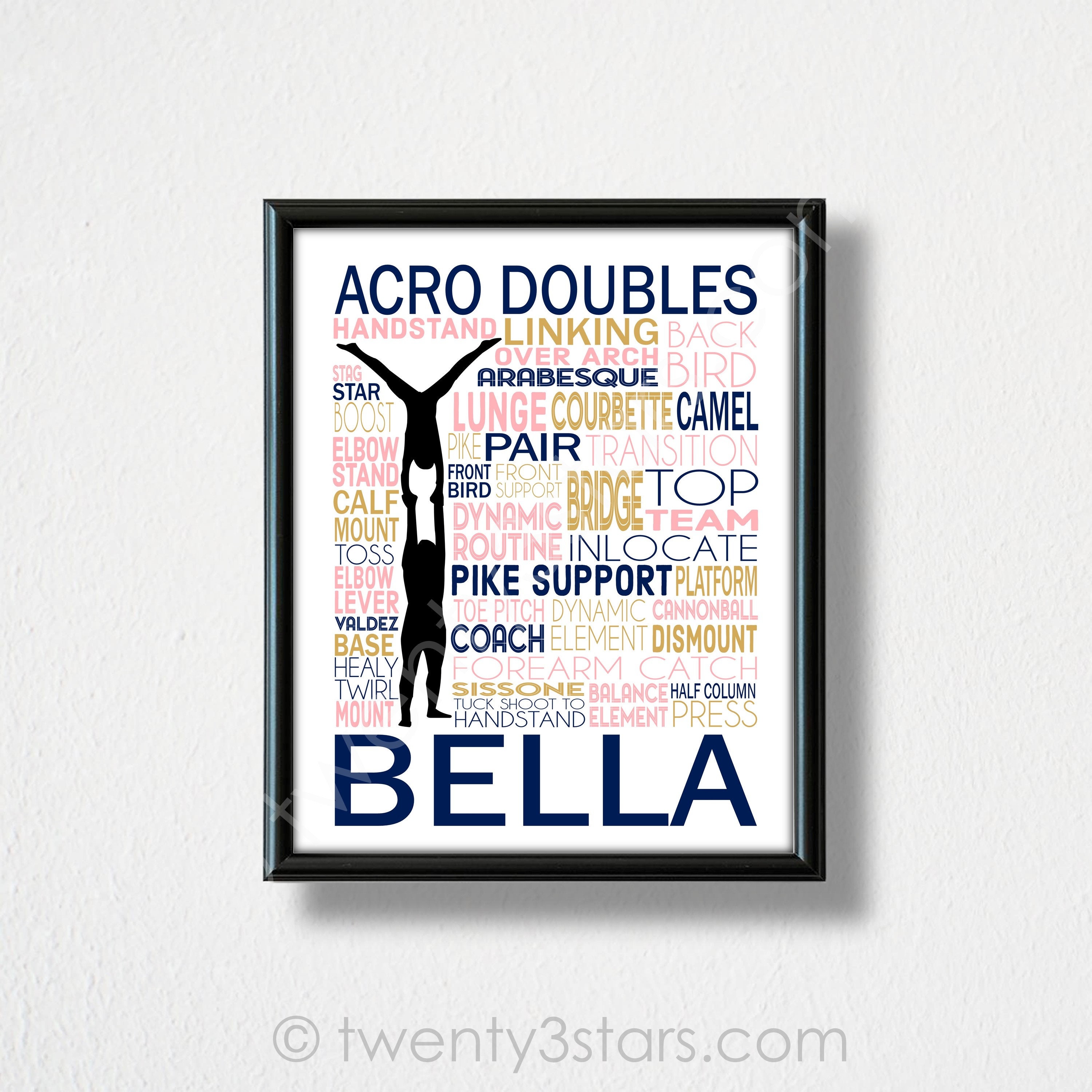 Acro Trio Poster Acro Trio Art Acro Gymnastics Gift Gift - Etsy UK
