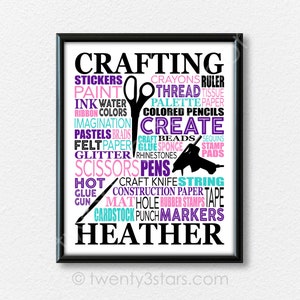 Crafter Typography Poster, Crafting Gift, Craft Artist Gift, Craft Room ...