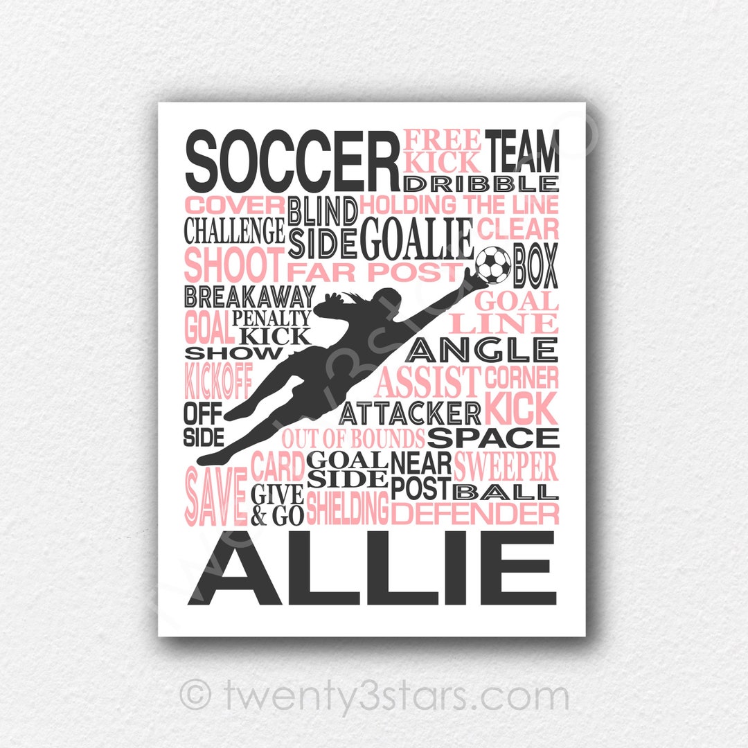 Girl's Soccer Goalie Poster, Soccer Goalie Art, Soccer Goalie Gift ...