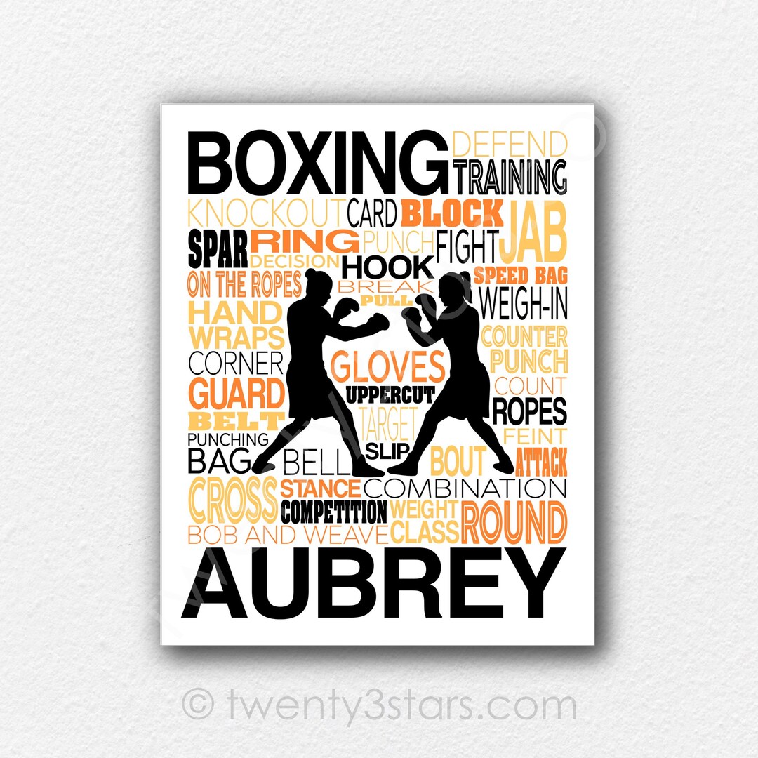 Women's Boxing Poster, Boxing Typography, Boxer Gift, Gift for Boxer ...