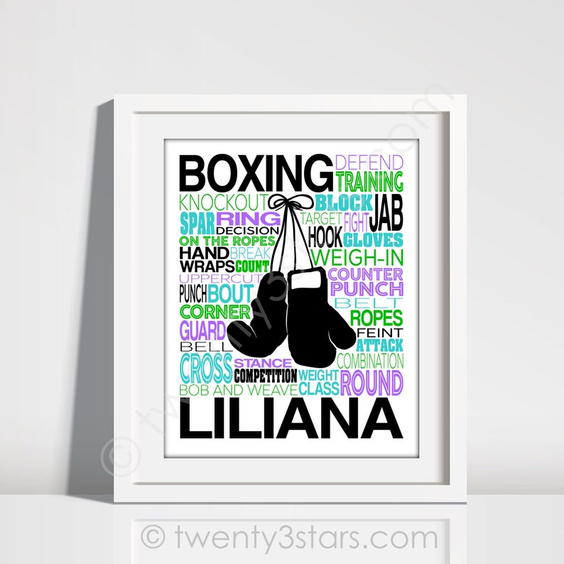 Women's Boxing Poster Boxing Typography Boxer Gift Gift - Etsy