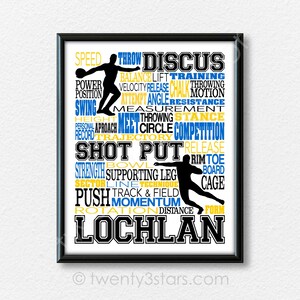 Discus and Shot Put Typography Art: Track & Field Poster - Etsy