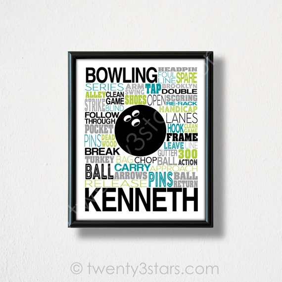 Bowling Word Art Poster Bowling Lover Gift Bowling Team - Etsy