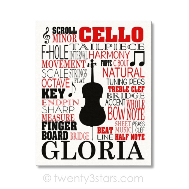 Cello Typography Poster Cellist Wall Art Cello Player Gift | Etsy