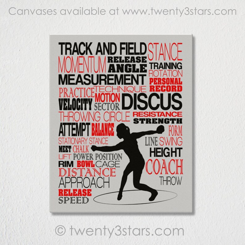 Girl's Discus Poster Track and Field Art Track Team | Etsy