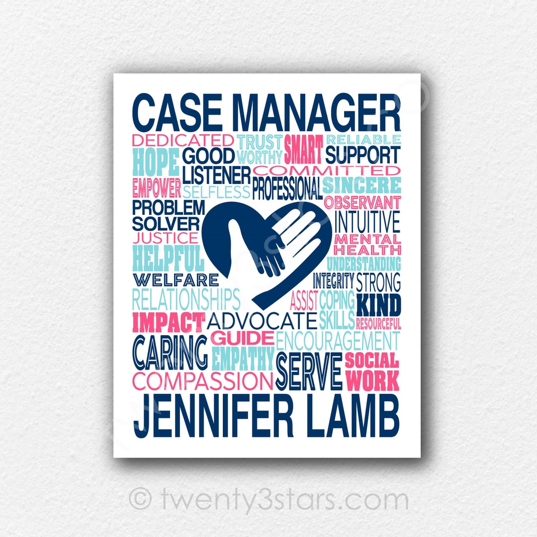 Case Manager Poster, Social Worker Gift, Gift for LCSW Graduate, Social ...