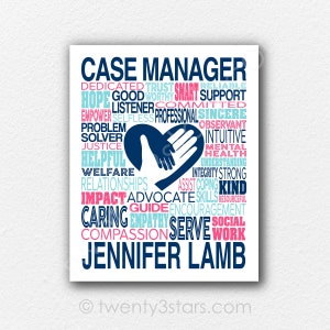 Case Manager Poster, Social Worker Gift, Gift for LCSW Graduate, Social ...